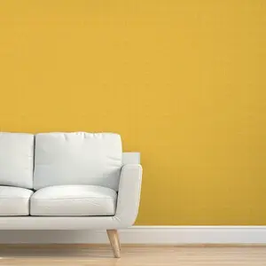 Spoonflower Coordinate Solid Mustard Ochre 100% Natural Sisal Grasscloth Wallcovering - Yellow