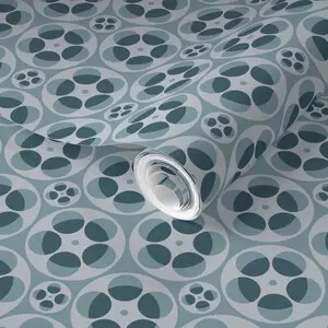 Spoonflower Circle Movie Photography Film Reel Cinema Traditional Wallpaper Blue