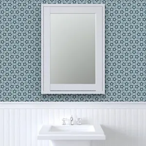 Spoonflower Circle Movie Photography Film Reel Cinema Traditional Wallpaper - Blue