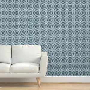 Spoonflower Circle Movie Photography Film Reel Cinema Traditional Wallpaper - Blue