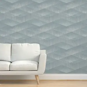 Spoonflower Mountainridge Mmslate 100% Natural Sisal Grasscloth Wallcovering