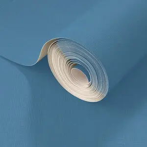 Spoonflower Neapolitan Solid Color 100% Natural Sisal Grasscloth Wallcovering - Blue