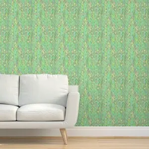 Spoonflower Green Flame Waterfall Melongreen Traditional Wallpaper