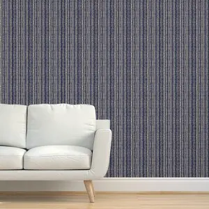 Spoonflower Navy Vintage 100% Natural Sisal Grasscloth Wallcovering