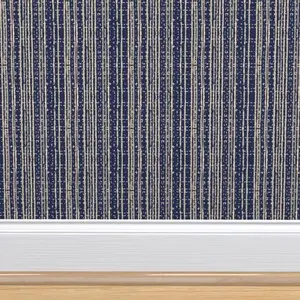 Spoonflower Navy Vintage 100% Natural Sisal Grasscloth Wallcovering
