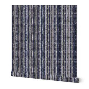 Spoonflower Navy Vintage 100% Natural Sisal Grasscloth Wallcovering