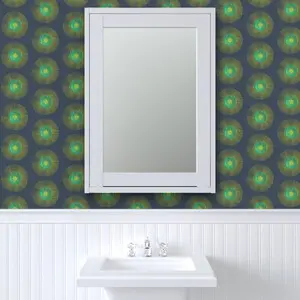 Spoonflower Nautilus Cuttlefish Octopus Tentacles Squids Traditional Wallpaper - Green