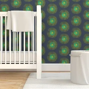 Spoonflower Nautilus Cuttlefish Octopus Tentacles Squids Traditional Wallpaper - Green