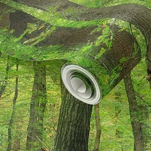Spoonflower Green Nature Branches Forest Trees Photograph Custom Pre-pasted Wallpaper - Green,black