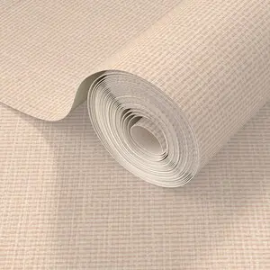Spoonflower Woven Texture Blush 100% Natural Sisal Grasscloth Wallcovering - Pink