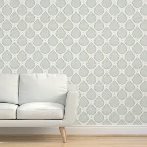Spoonflower C0cdc8 Egyptian Paisley 100% Natural Sisal Grasscloth Wallcovering
