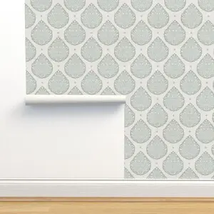 Spoonflower C0cdc8 Egyptian Paisley 100% Natural Sisal Grasscloth Wallcovering