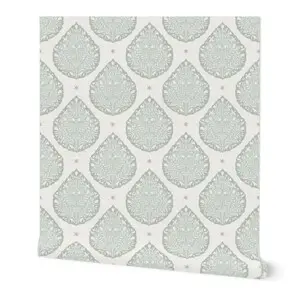 Spoonflower C0cdc8 Egyptian Paisley 100% Natural Sisal Grasscloth Wallcovering