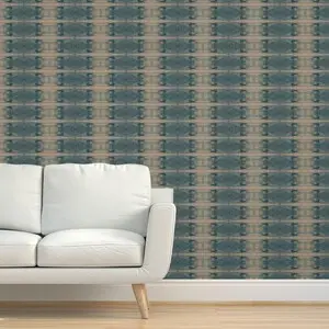 Spoonflower Muted Shibori 100% Natural Sisal Grasscloth Wallcovering