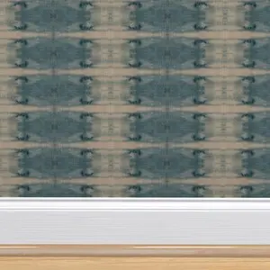 Spoonflower Muted Shibori 100% Natural Sisal Grasscloth Wallcovering