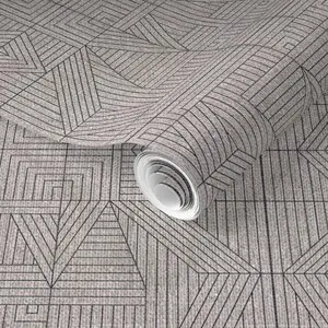 Spoonflower French Line Traditional Wallpaper - Gray