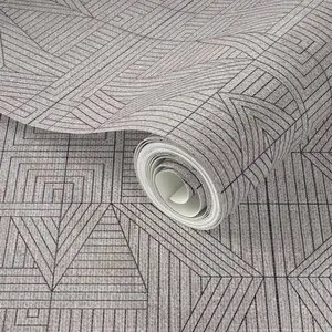Spoonflower French Line Traditional Wallpaper - Gray