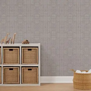 Spoonflower French Line Traditional Wallpaper - Gray