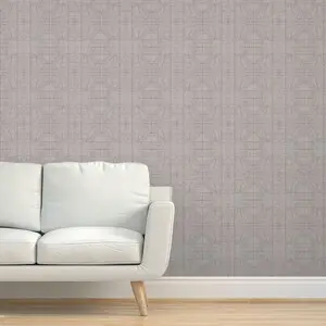 Spoonflower French Line Traditional Wallpaper - Gray