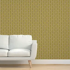 Spoonflower Geometric Seashell Medium Scale 100% Natural Sisal Grasscloth Wallcovering