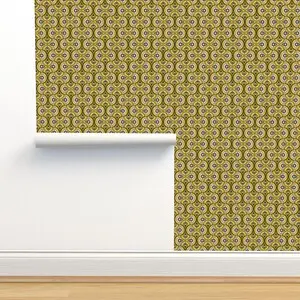 Spoonflower Geometric Seashell Medium Scale 100% Natural Sisal Grasscloth Wallcovering