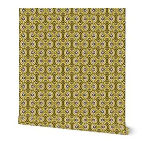 Spoonflower Geometric Seashell Medium Scale 100% Natural Sisal Grasscloth Wallcovering
