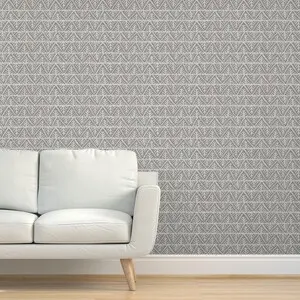 Spoonflower Mudcloth Boho Geometric Africa Inspired Custom Pre-pasted Wallpaper