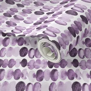 Spoonflower Lilac Lavender Watercolor Abstract Custom Removable Wallpaper - Purple