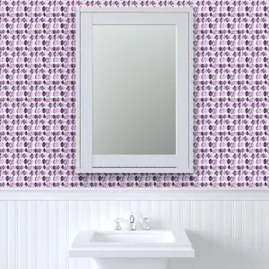 Spoonflower Lilac Lavender Watercolor Abstract Custom Removable Wallpaper - Purple