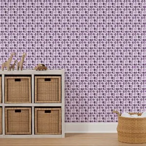 Spoonflower Lilac Lavender Watercolor Abstract Custom Removable Wallpaper - Purple