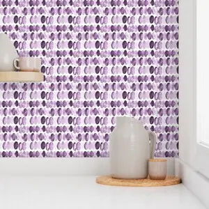 Spoonflower Lilac Lavender Watercolor Abstract Custom Removable Wallpaper - Purple