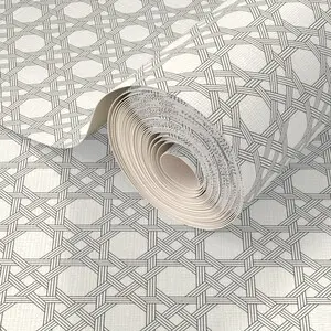Spoonflower Octagon Polygon Weave Moroccan Islamic Arabic 100% Natural Sisal Grasscloth Wallcovering