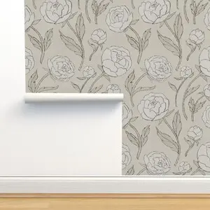 Spoonflower Neutral Botanical Jumbo 100% Natural Sisal Grasscloth Wallcovering