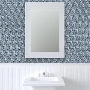 Spoonflower Dancing Batik Tiny Elephant And White Custom Removable Wallpaper