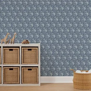 Spoonflower Dancing Batik Tiny Elephant And White Custom Removable Wallpaper