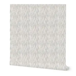 Spoonflower Woodgrain Dotted Line 100% Natural Sisal Grasscloth Wallcovering