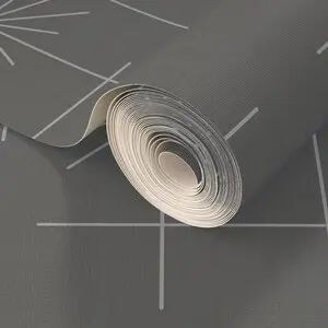 Spoonflower Orbs Starburst Dark Light Grays 100% Natural Sisal Grasscloth Wallcovering