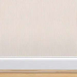 Spoonflower Candy Stripes Pale On White 100% Natural Sisal Grasscloth Wallcovering - Pink