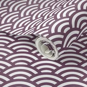 Spoonflower Purple Plum Circle Wave Scallop Fish Scale Custom Removable Wallpaper White,purple,pink