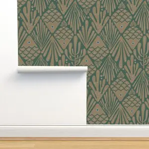 Spoonflower Calm Ocean 1 100% Natural Sisal Grasscloth Wallcovering