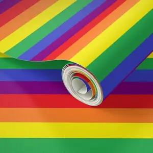 Spoonflower Pride Stripes Lgbt Gay Flag Striped Custom Removable Wallpaper