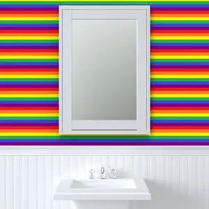 Spoonflower Pride Stripes Lgbt Gay Flag Striped Custom Removable Wallpaper