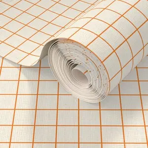 Spoonflower Off White Brite 1 Inch Grid 100% Natural Sisal Grasscloth Wallcovering