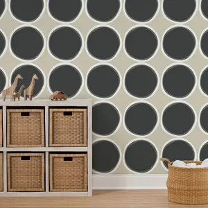 Spoonflower Geometric Charcoal Black Grey Gris Minimal Bold Traditional Wallpaper