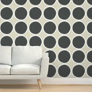 Spoonflower Geometric Charcoal Black Grey Gris Minimal Bold Traditional Wallpaper
