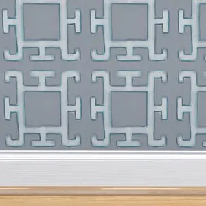 Spoonflower Carroll Blue 100% Natural Sisal Grasscloth Wallcovering - Gray,blue,grey