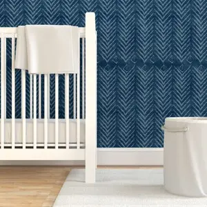 Spoonflower Batik Shibori Herringbone Tie Dye Traditional Wallpaper