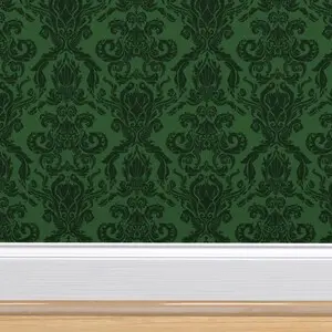 Spoonflower Cephalopod Damask Sea 100% Natural Sisal Grasscloth Wallcovering