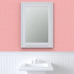 Spoonflower Coral Pastel Scalloped Scallops Escallop Scales Custom Removable Wallpaper - Pink,red