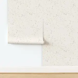 Spoonflower Gold Dots Cream Neutral Mod Glam Custom Pre-pasted Wallpaper